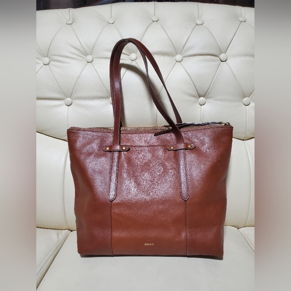 Fossil | Bags | Fossil Brown Leather Tote Bag | Poshmark